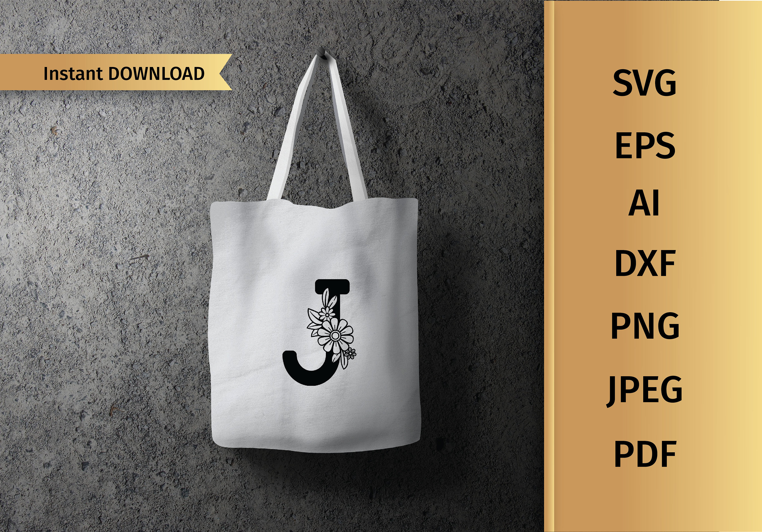 Floral Letter J Svg Flower Alphabet SVG Initial SVG - Etsy Canada