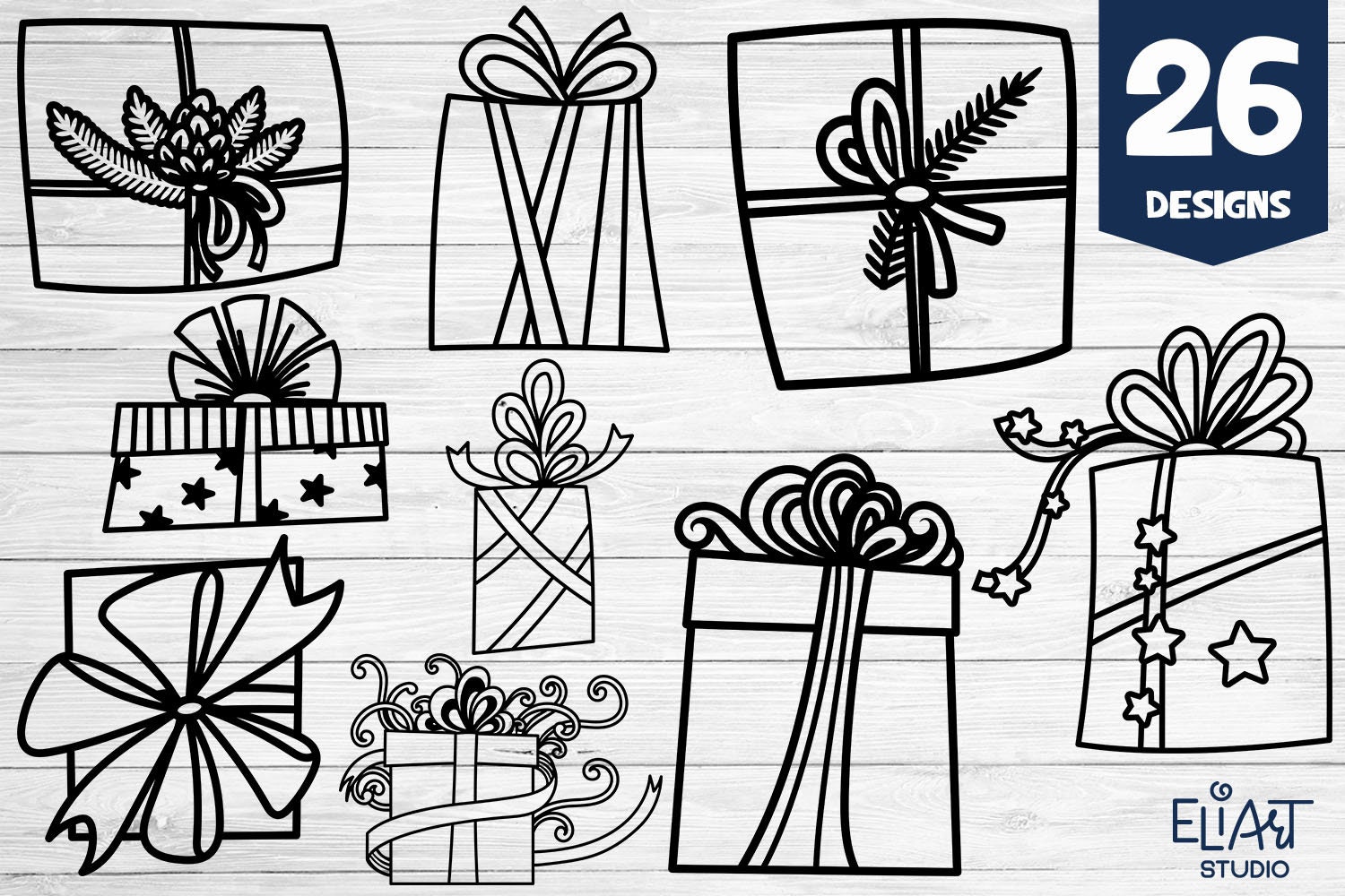 Christmas Presents SVG Bundle Gift Box PNG Designs Winter - Etsy