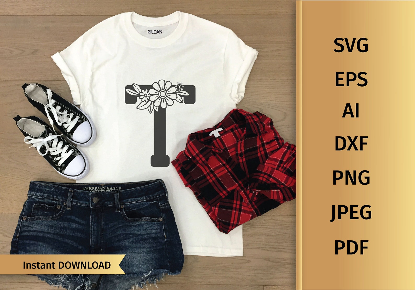 Floral Letter T svg Initial svg Flower Alphabet svg | Etsy