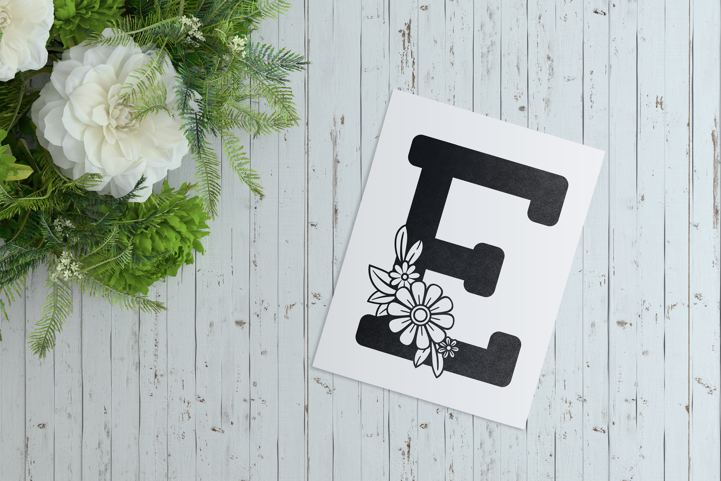 Floral Letter E Svg Flower Alphabet SVG Initial SVG - Etsy Canada