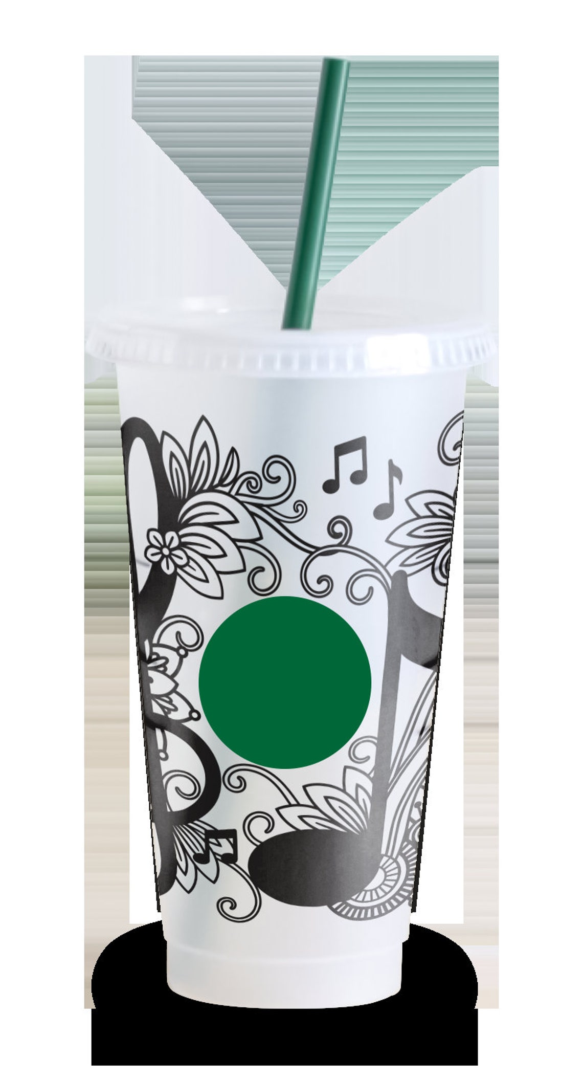 Music Full Cup Wrap SVG, Musical Notes and Treble Clef, 24oz Cold Cup ...
