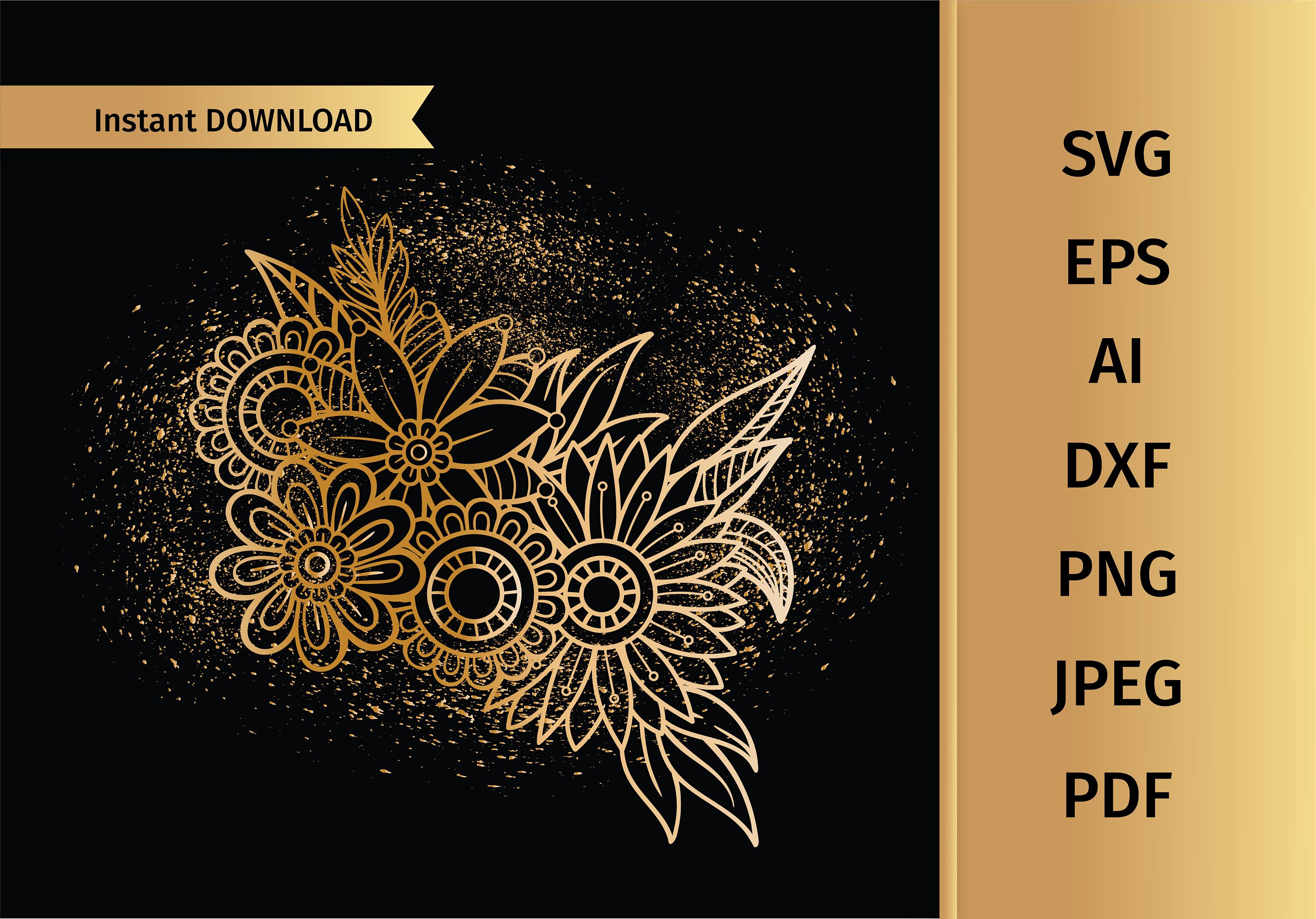 Floral Bouquet SVG Floral Swag SVG Personal and Commercial - Etsy