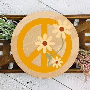 Groovy Peace Sign SVG Peace Sign With Flowers Hippie PNG - Etsy Canada