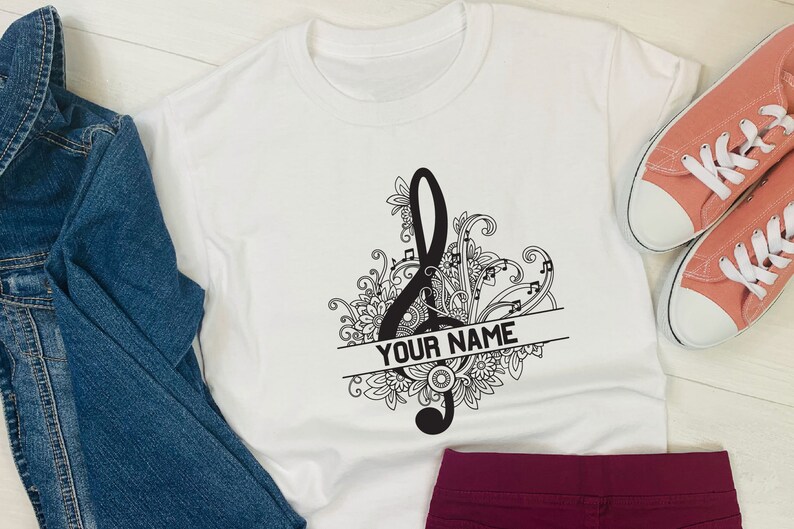 Music Notes SVG Treble Clef Split Monogram SVG Digital File - Etsy