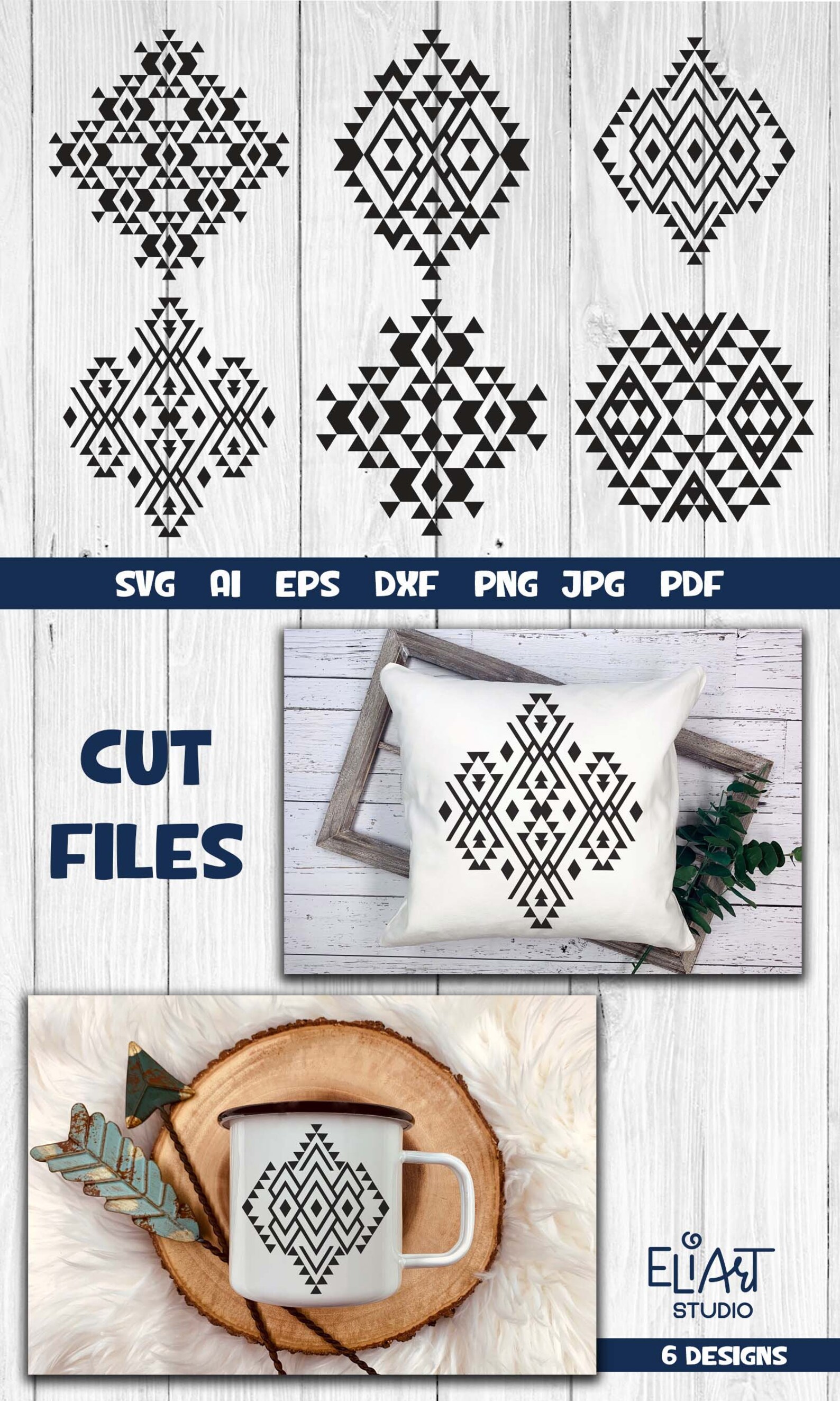 Aztec SVG Patterns Tribal Pattern SVG Aztec SVG 6 Geometric - Etsy