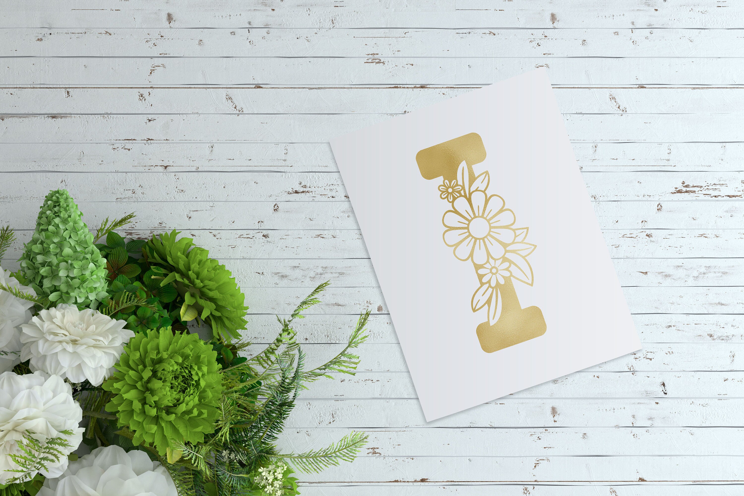 Floral Letter I Svg Flower Alphabet Svg Initial Svg - Etsy