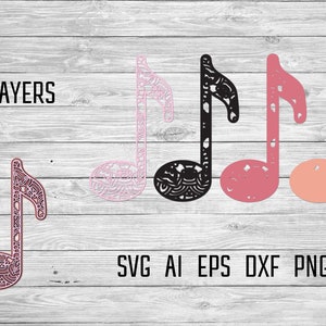 Music SVG Bundle, 3D Layered Musical Notes SVG, Music Mandala Cut Files ...