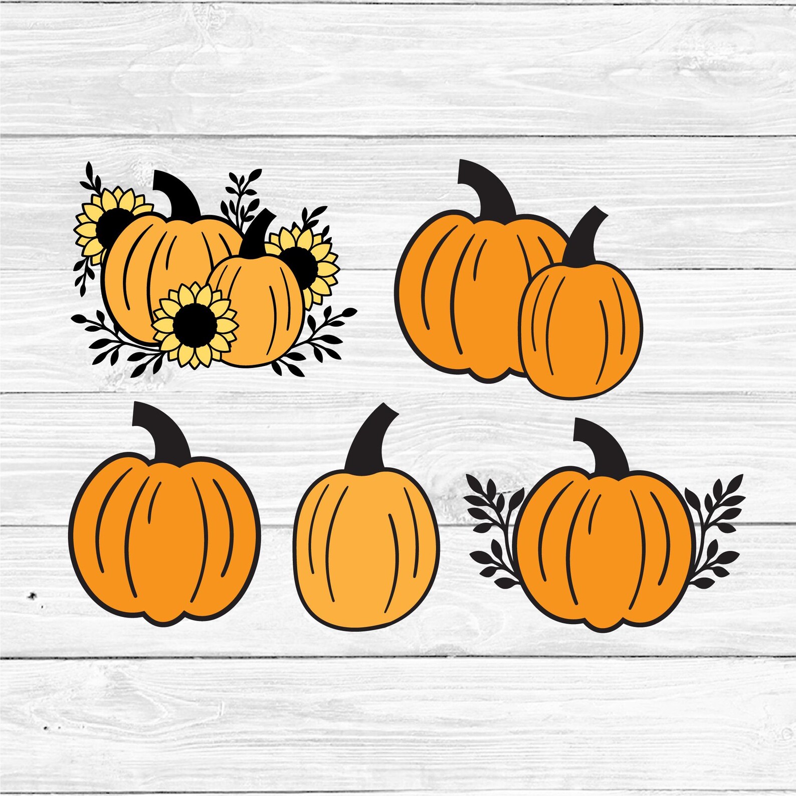 Autumn Pumpkins SVG Set, Layered Pumpkins SVG, Pumpkins Patch Cut File ...