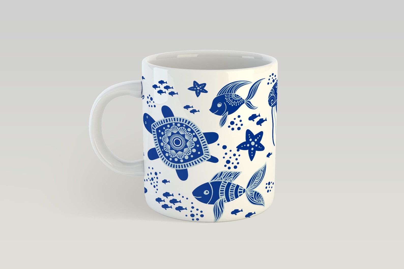 Sea Creatures Mug Sublimation Ocean Animals Full Mug Wrap - Etsy