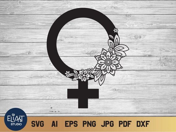 Female Sign SVG Gender Symbol With Flowers Digital File With | Etsy