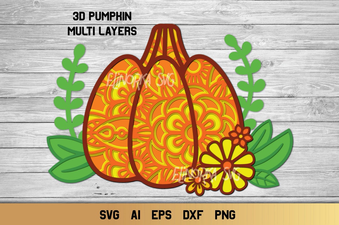 Pumpkin SVG, 3d Layered Thanksgiving SVG, Fall SVG Cut File. - Etsy