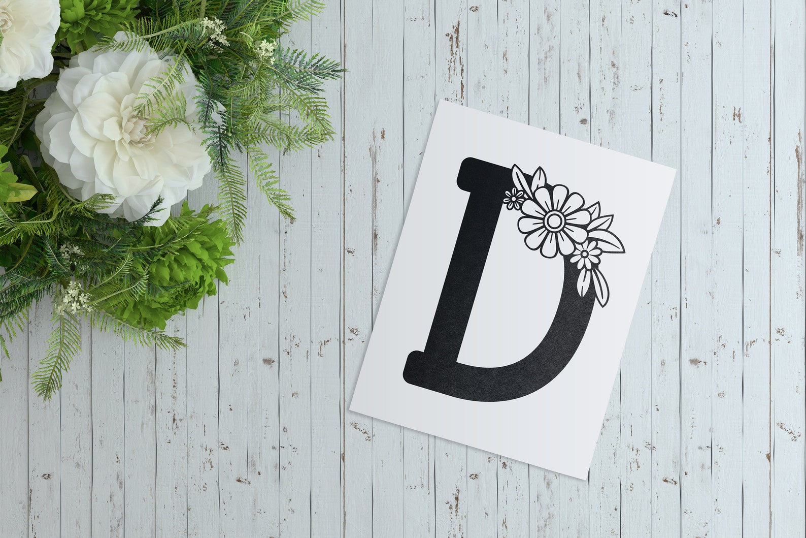 Floral Letter D Svg Flower Alphabet Svg Initial Svg - Etsy Canada