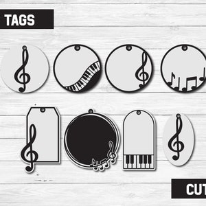 Gift Tags SVG, Music Gift Tag Cut Files, Music Notes SVG Gift Tags. - Etsy