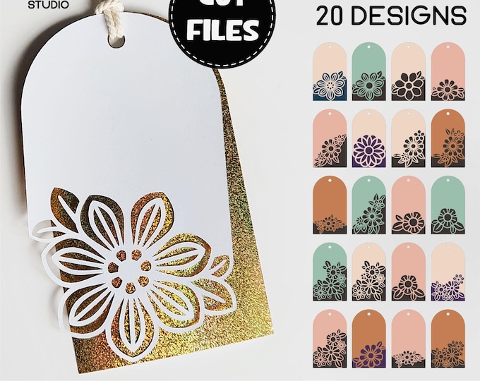 Flower Gift Tag SVG, Hang Tag Svg, Label Tag Svg, Tags Bundle Svg ...