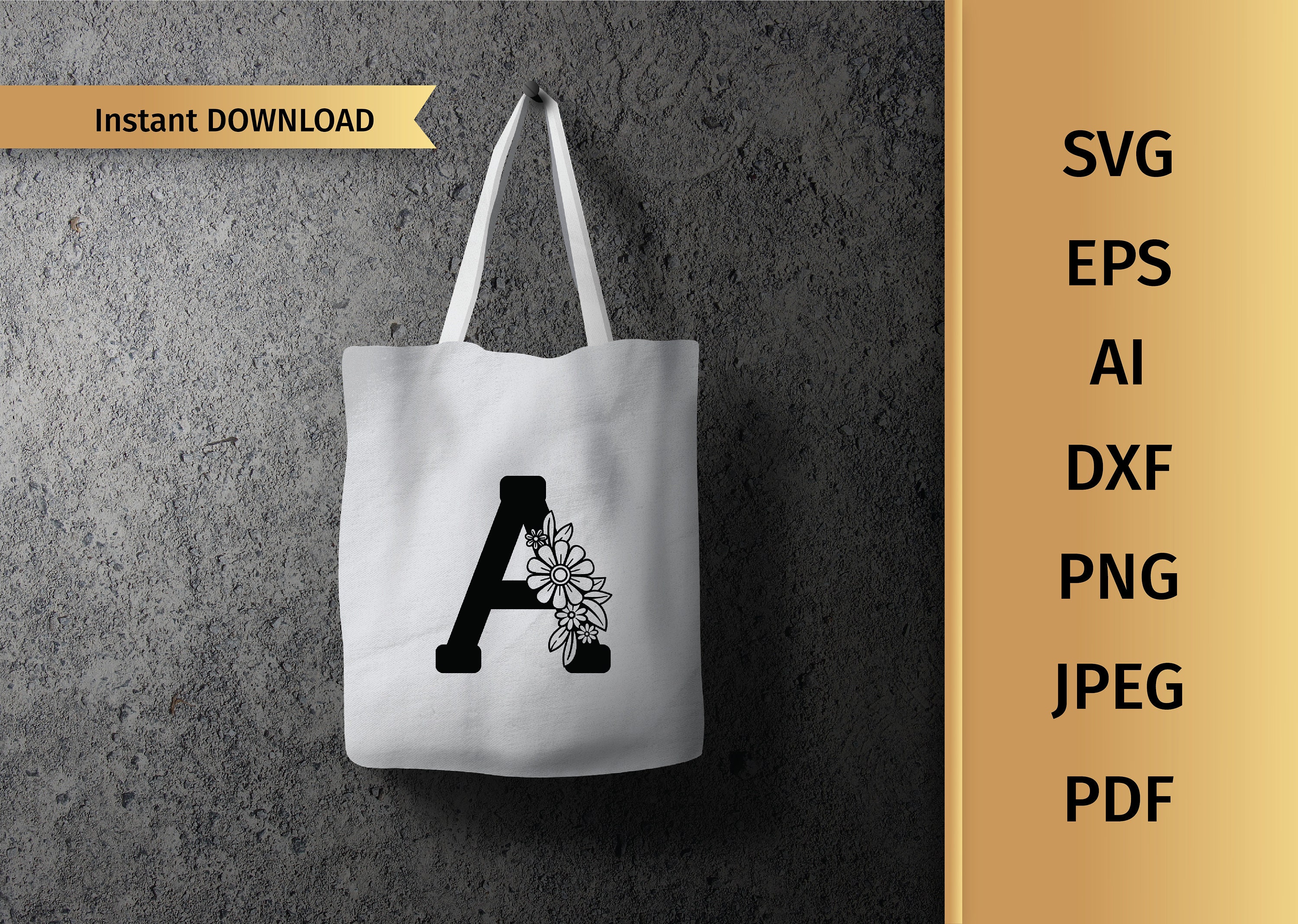 Floral Letter A Svg Monogram Letter SVG Initial SVG - Etsy