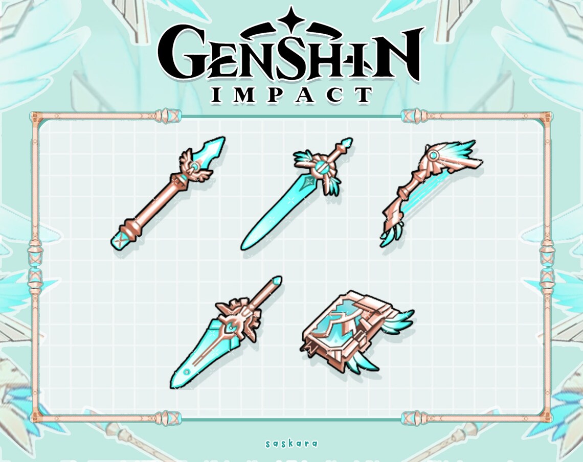 Skyward Weapon Genshin Impact Sub Badges Twitch Youtube | Etsy