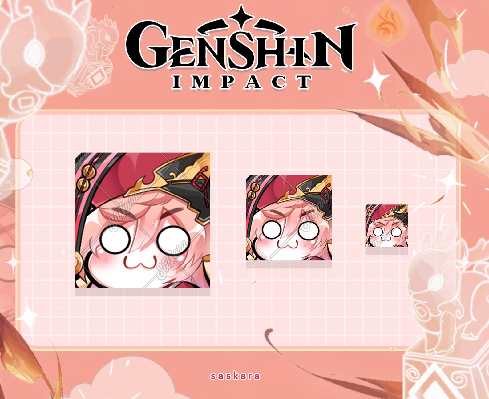 Yanfei OWO Love Heart Genshin Impact Twitch Discord emotes | Etsy