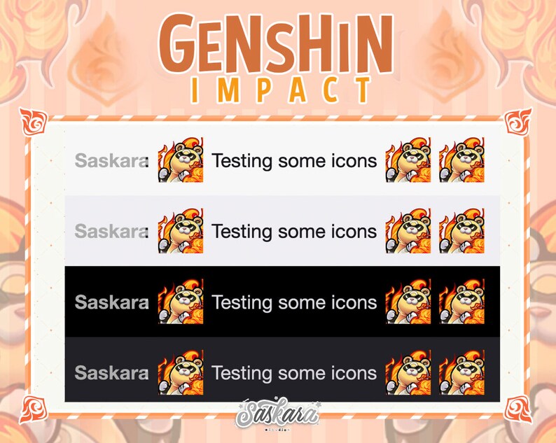 Emoticonos de Gouba Pyro Genshin Impact Twitch Discord / Gráficos de ...