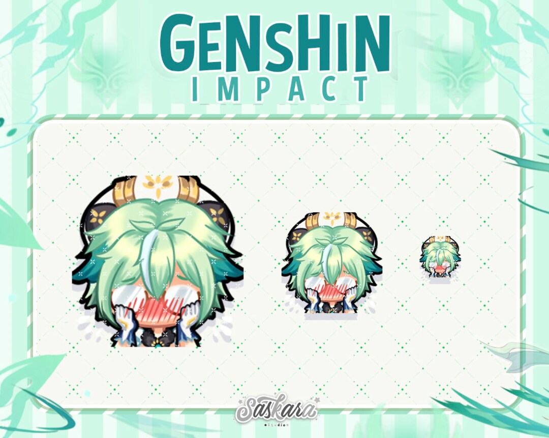 Sucrose Shy Genshin Impact Twitch Discord Emotes | Twitch Graphics - Etsy