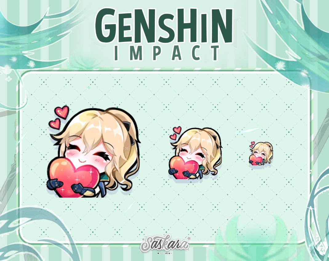 Jean Love Heart Impact Twitch Discord Emotes | Twitch Graphics - Etsy