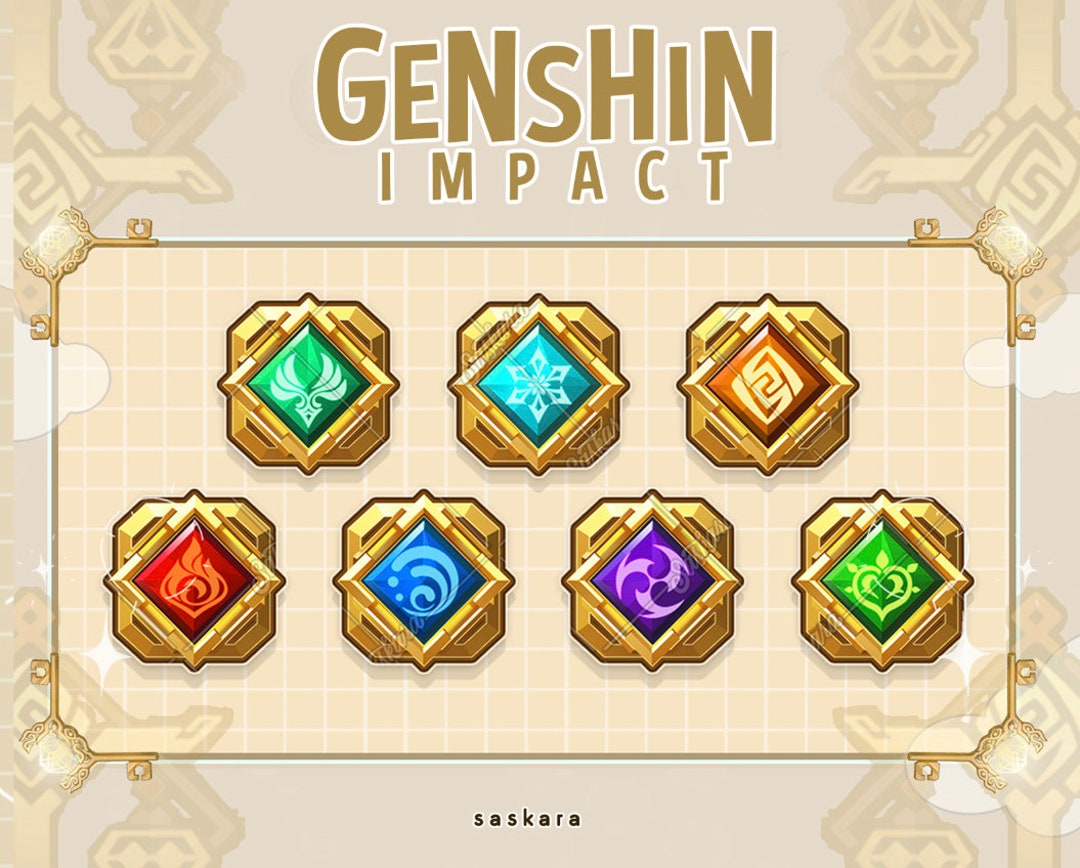 Genshin Impact Liyue 7 Elemental Vision Twitch Badges Twitch Graphics ...