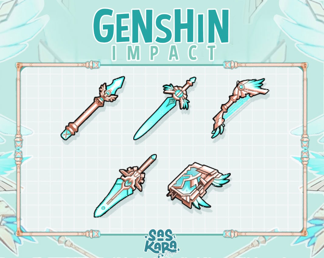 Skyward Weapon Genshin Impact Sub Badges Twitch Youtube Discord Emotes ...