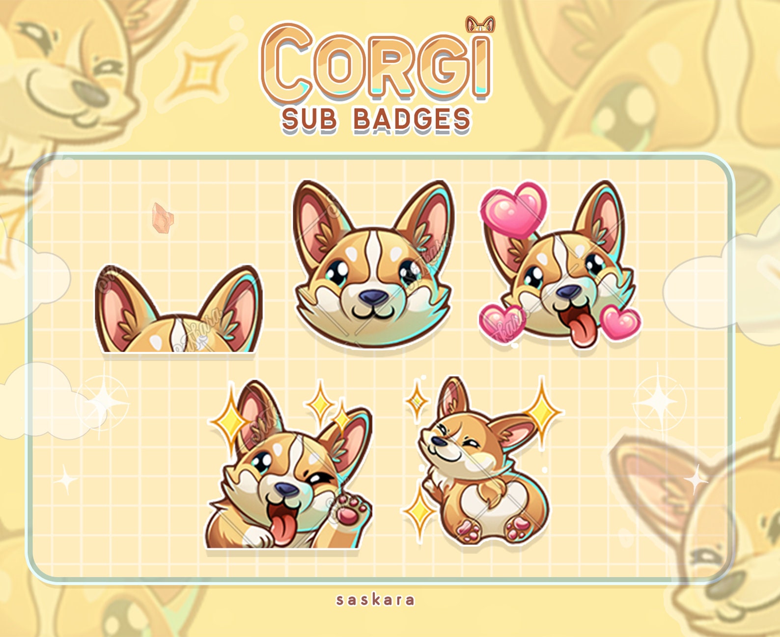 Badges Corgi Dog Discord Twitch Graphiques Twitch | Etsy