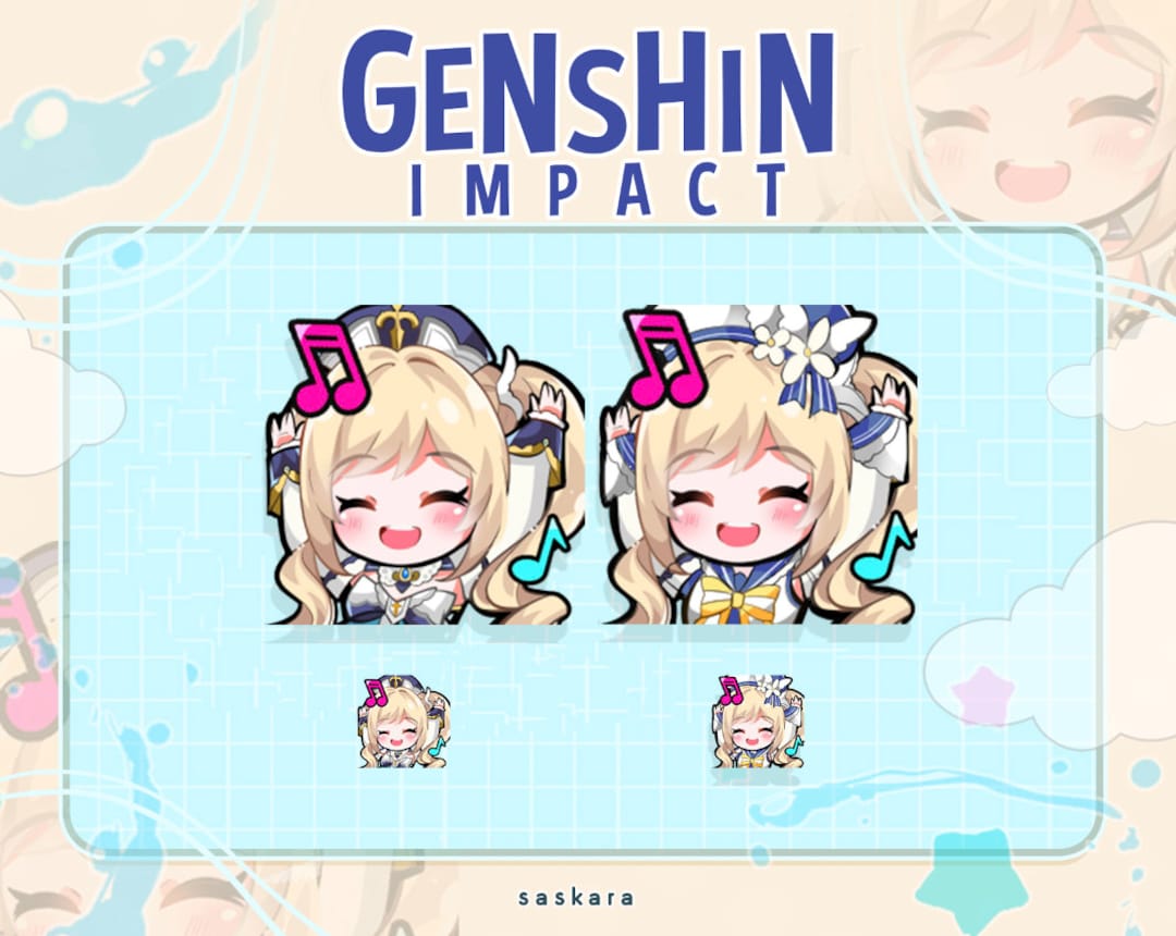 Barbara Hype Summer Genshin Impact Twitch Discord Emotes Twitch ...