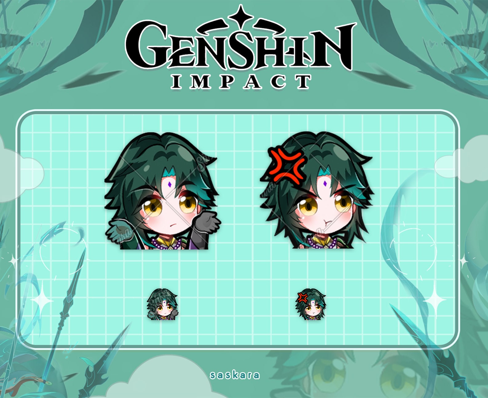 Xiao angry Genshin Impact Twitch Discord emotes Twitch | Etsy