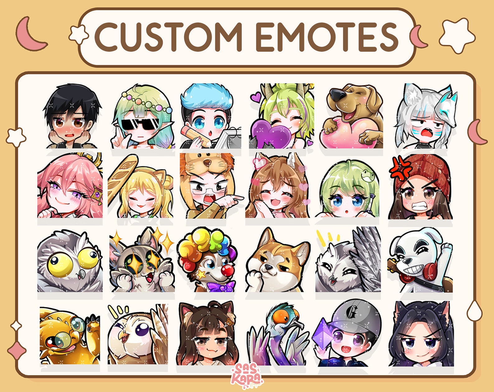 Custom Commission Twitch Discord Emotes Twitch Graphics - Etsy