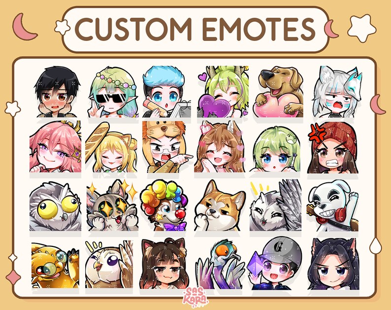 Custom Commission Twitch Discord Emotes Twitch Graphics - Etsy