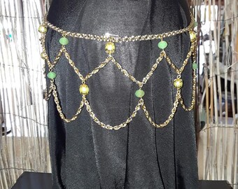 Art Deco Gold Bridal Wedding Pearl Crystal Hair Drape Vintage - Etsy