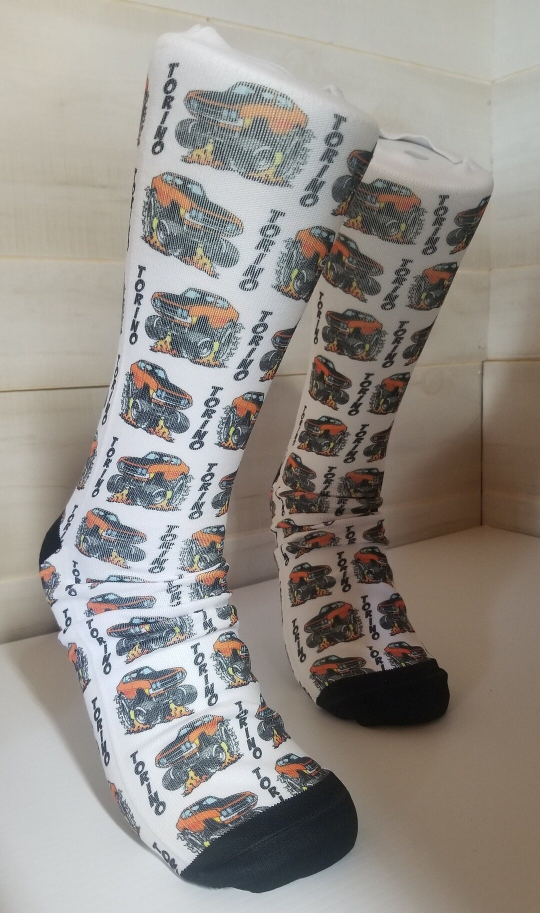 Men's Vintage Ford Torino Cartoon Hot Rod Car Dress Socks - Etsy