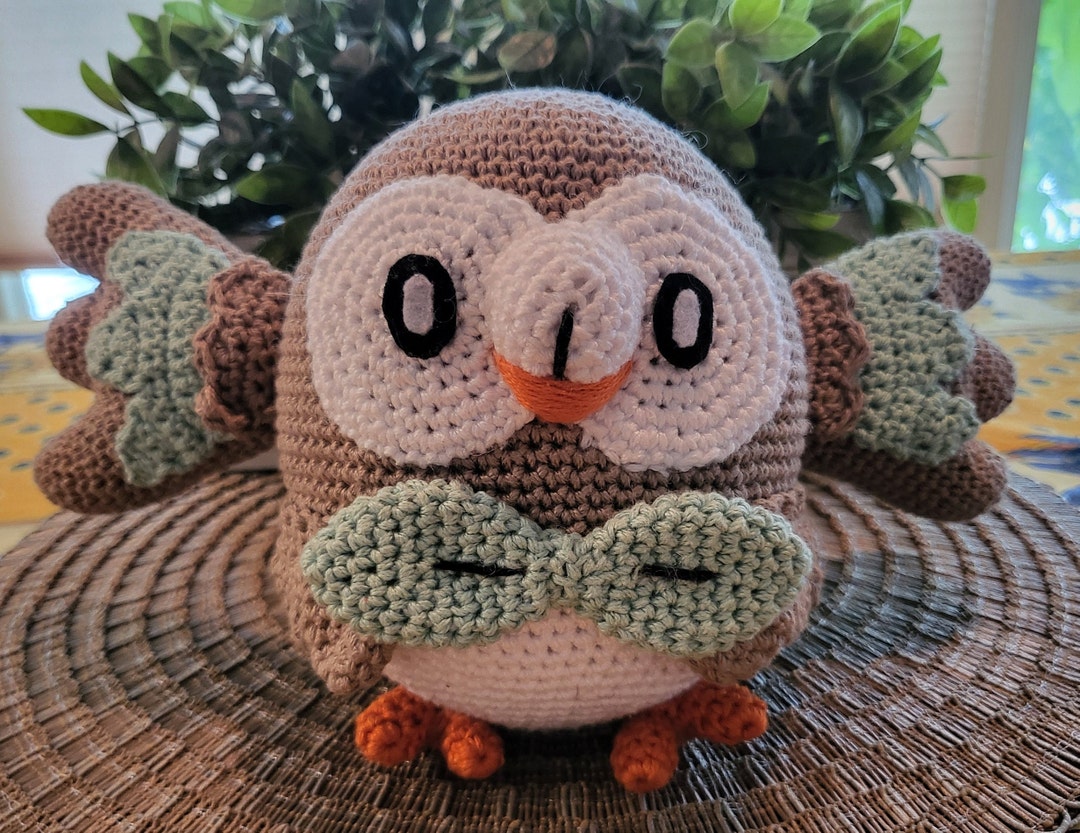 Rowlett Plush Handmade Crochet 6 Inches Tall, 11 Inches Wide 100% ...