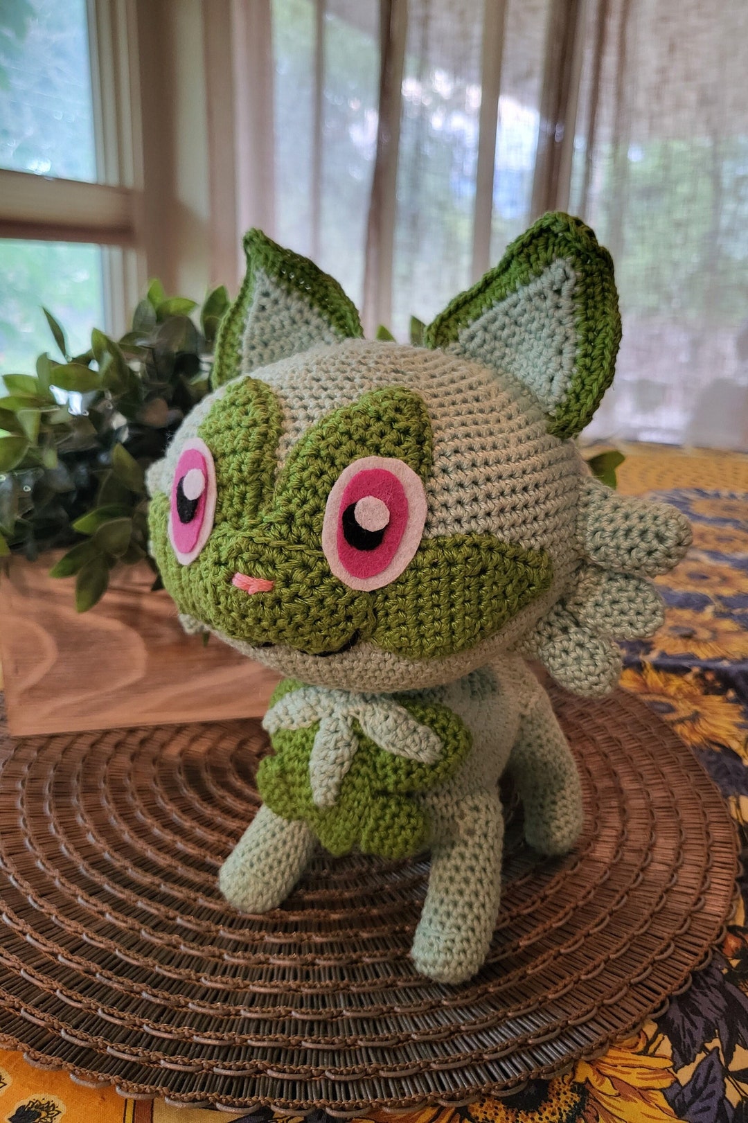 Sprigatito Plush Handmade Crochet Nearly Life-size 9.5 Inches Tall, 9 ...