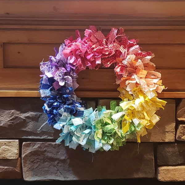 Rainbow Wreath - Etsy