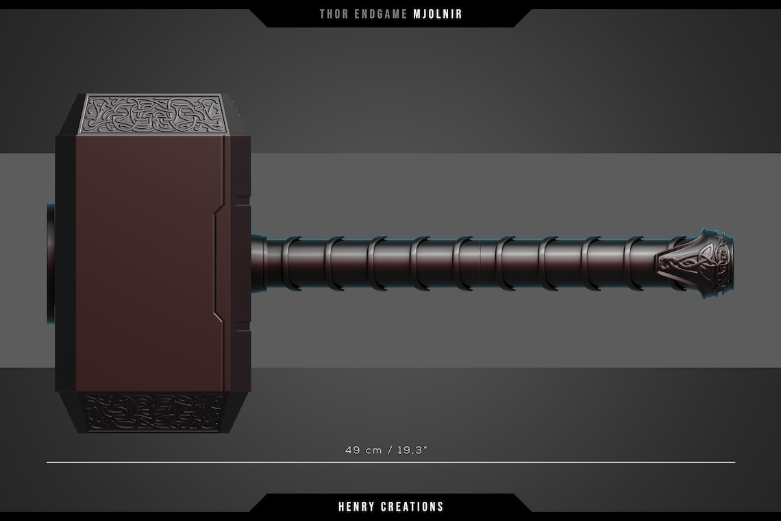 3d Printable Mjolnir Stl File Thor Hammer New Version From Etsy Ireland