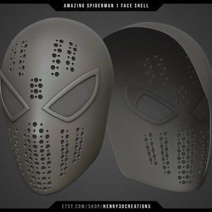 Amazing Spider Man 1 Face Shell STL Printable 3D File. Spider Face Mask ...