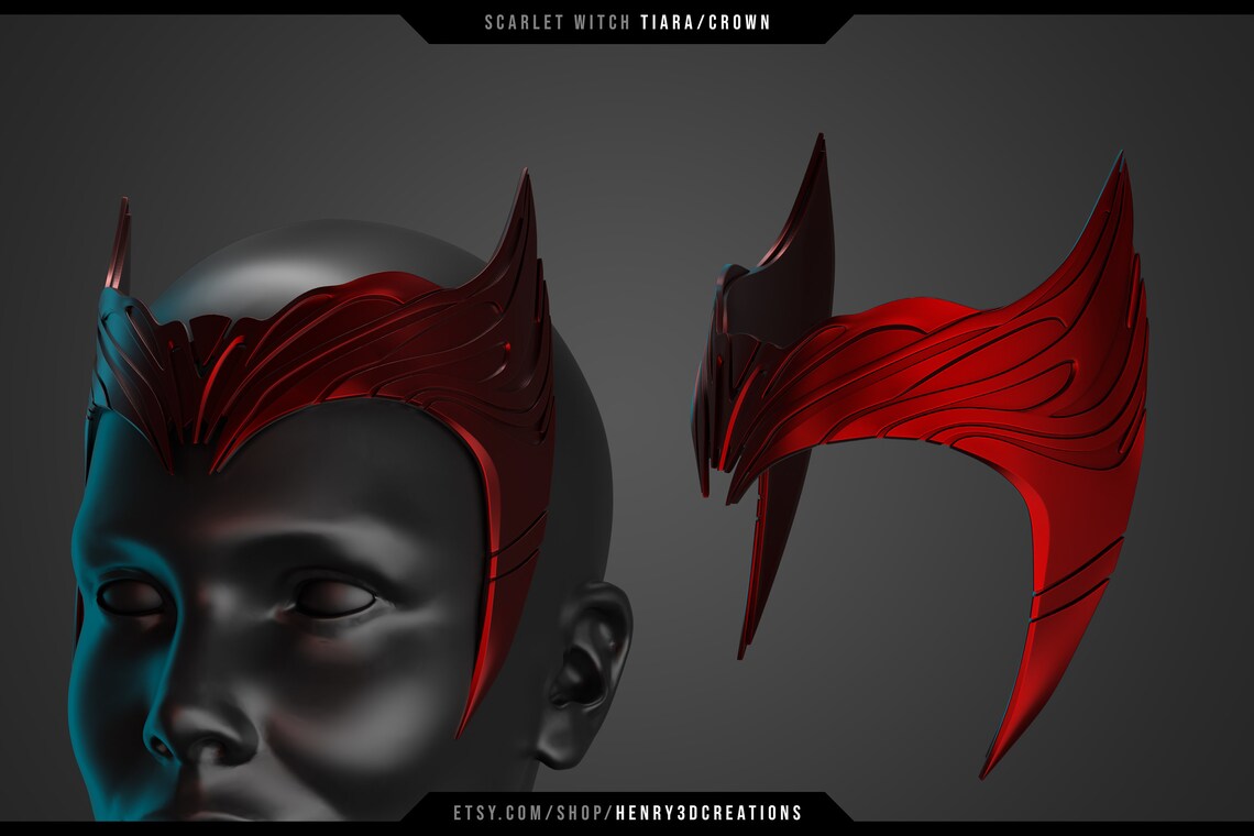Scarlet Witch Tiara. Crown. Wanda Tiara. 1:1 Scale STL File for Cosplay ...
