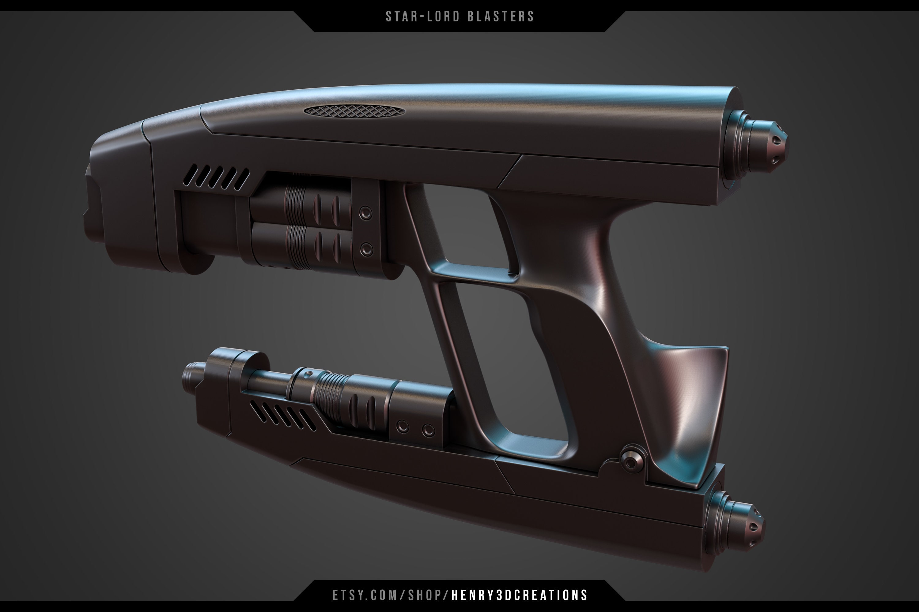 Star Lord Blaster V2 - LED Guardians of the Galaxy Starlord Blaster STL ...