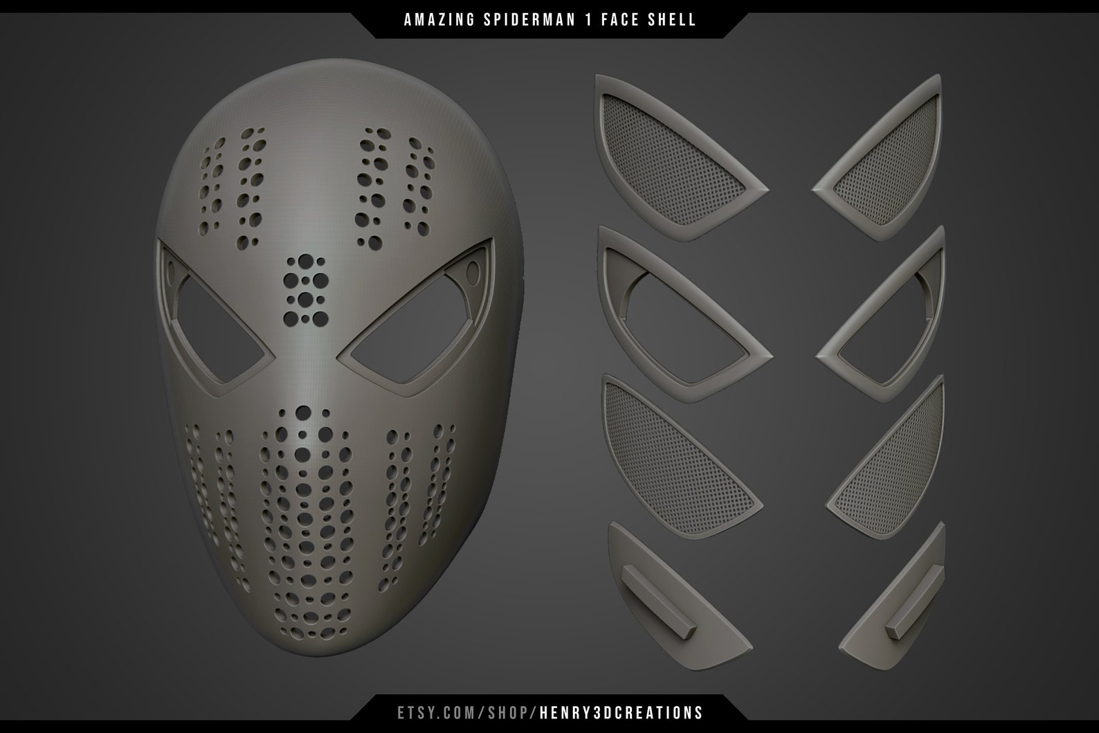 Amazing Spider Man 1 Face Shell STL Printable 3D File. Spider | Etsy