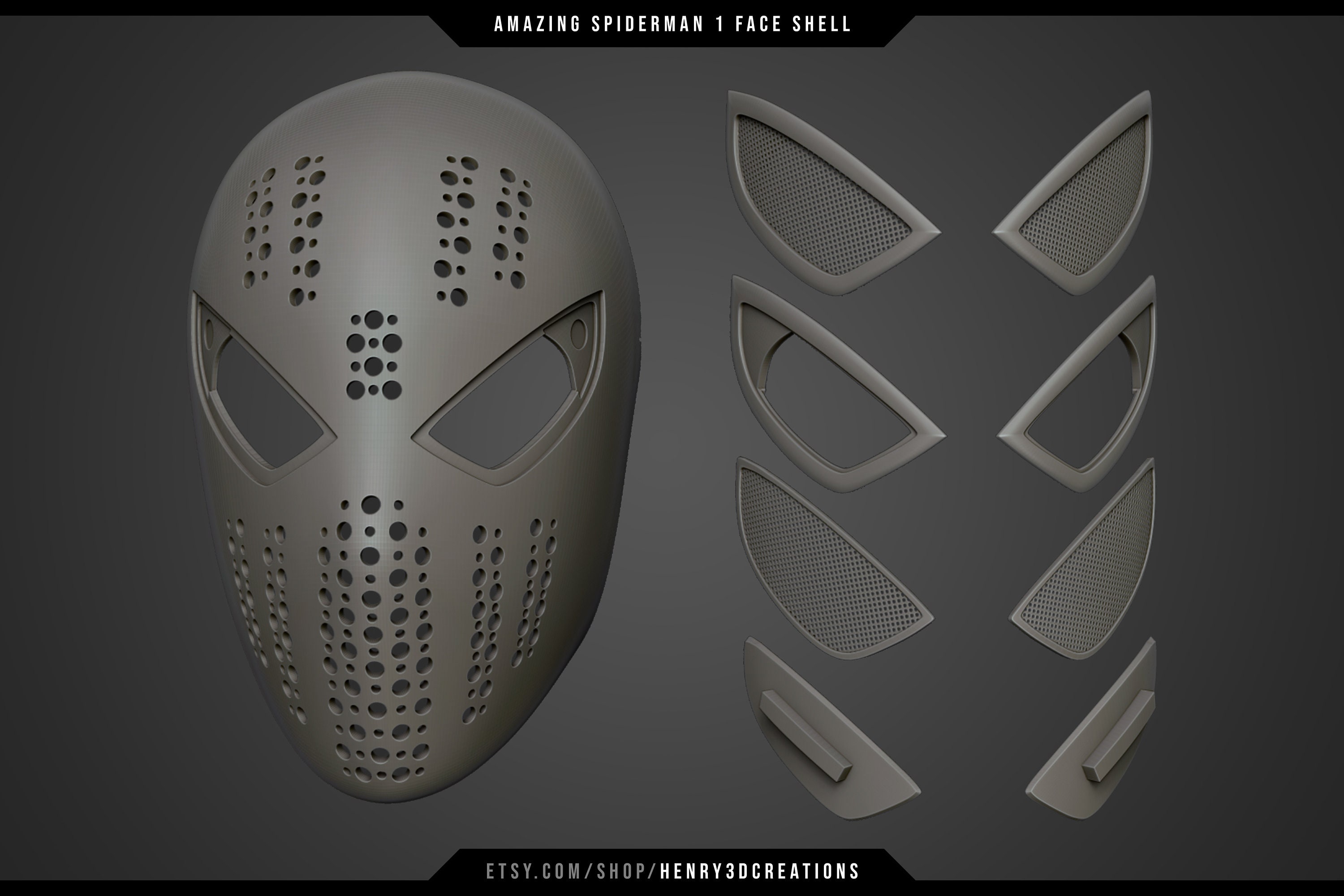 Amazing Spider Man 1 Face Shell STL Printable 3D File. Spider | Etsy