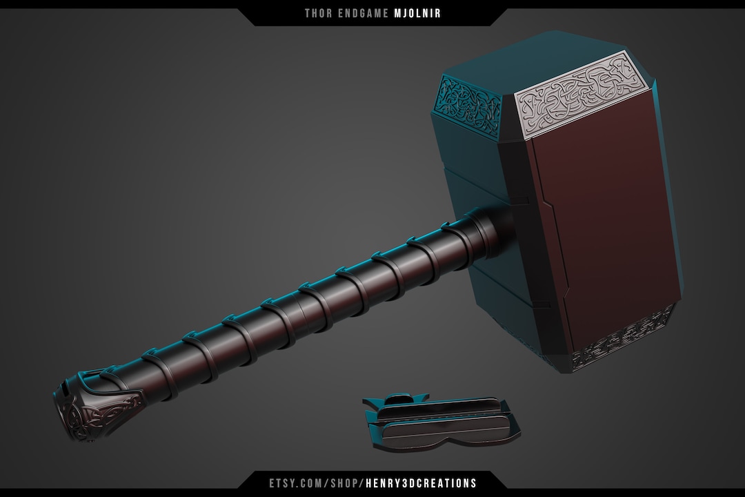 Mjolnir Thor Hammer - 3D Printable Mjolnir STL File. New Version From ...