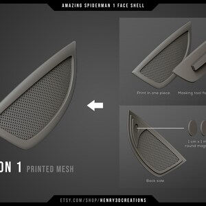 Amazing Spider Man 1 Face Shell STL Printable 3D File. Spider Face Mask ...