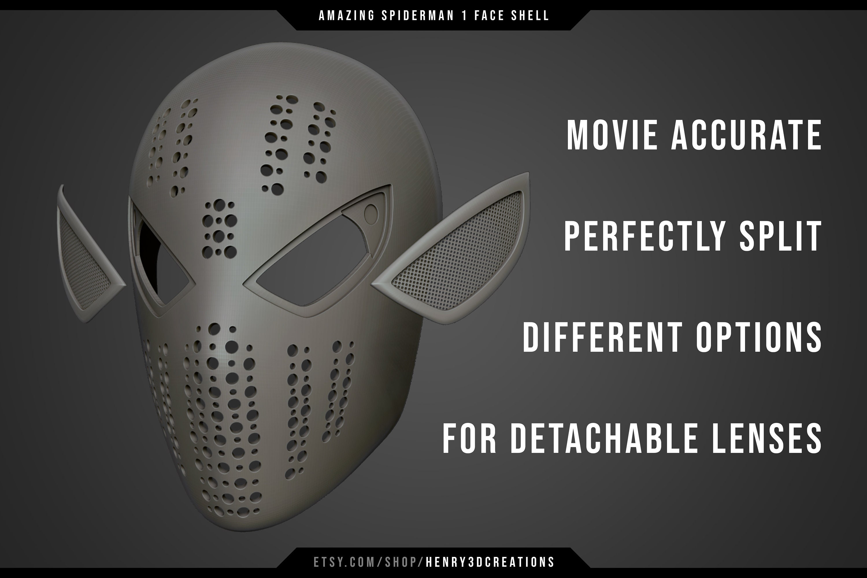 Amazing Spider Man 1 Face Shell STL Printable 3D File. Spider | Etsy