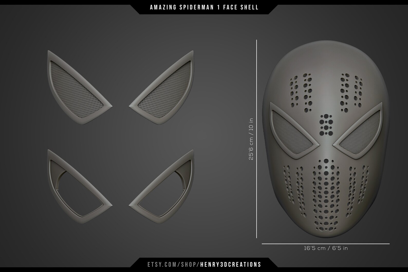 Amazing Spider Man 1 Face Shell STL Printable 3D File. Spider Face Mask ...