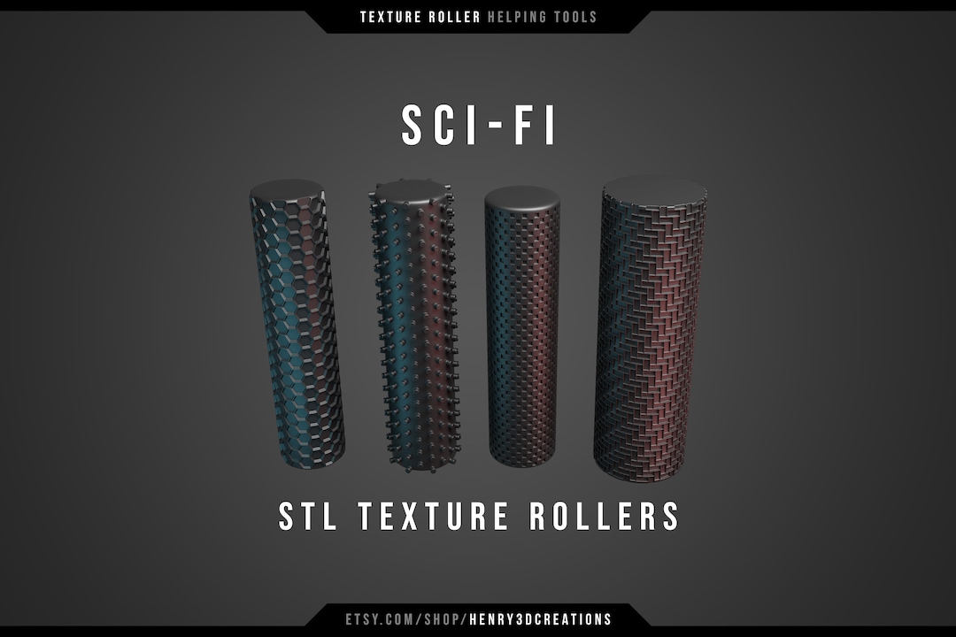 Texture Roller Sci-fi for Cosplay. STL File to Print. 3D Printing. Eva ...
