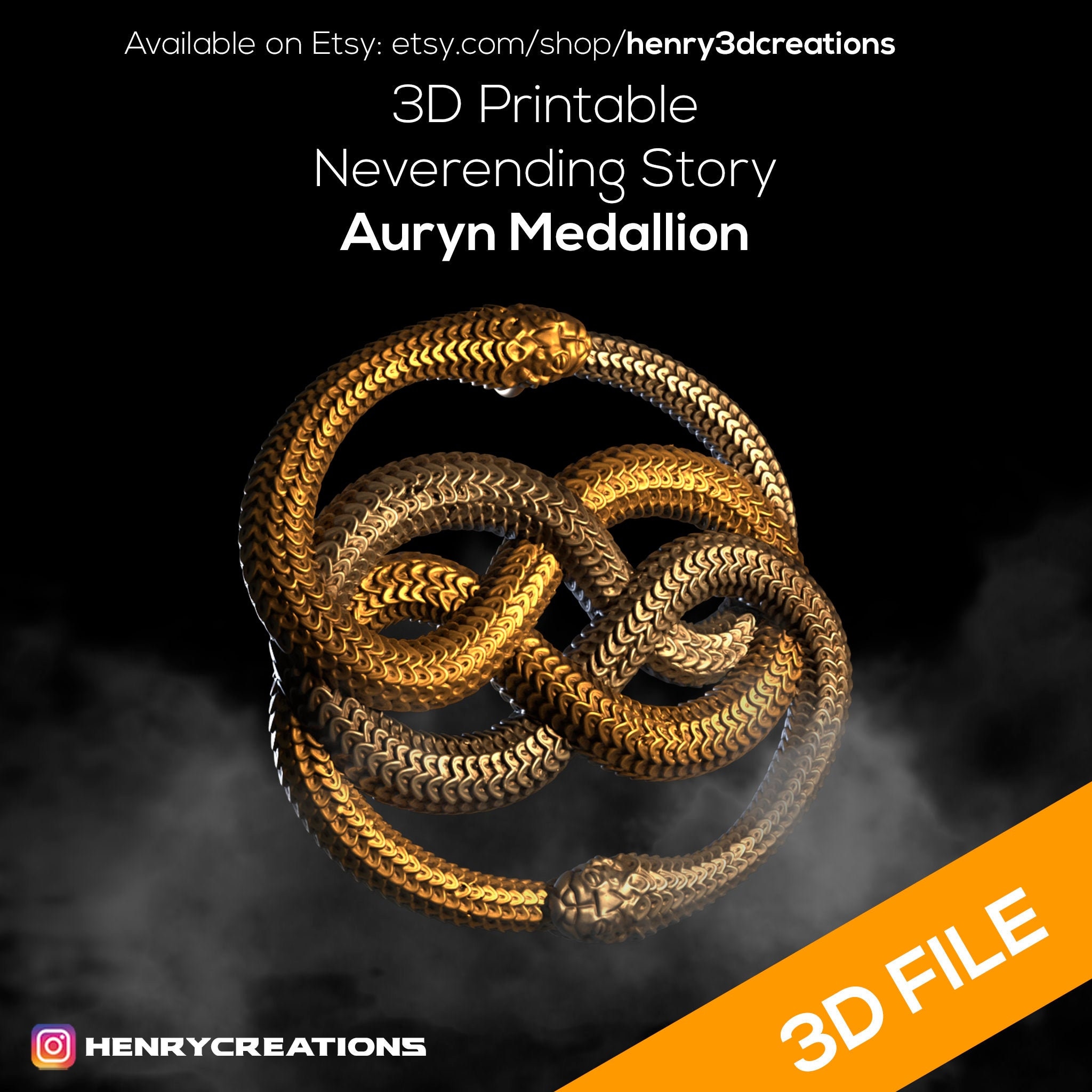 Medallón de Auryn. Neverending Story STL 3D File - Etsy España