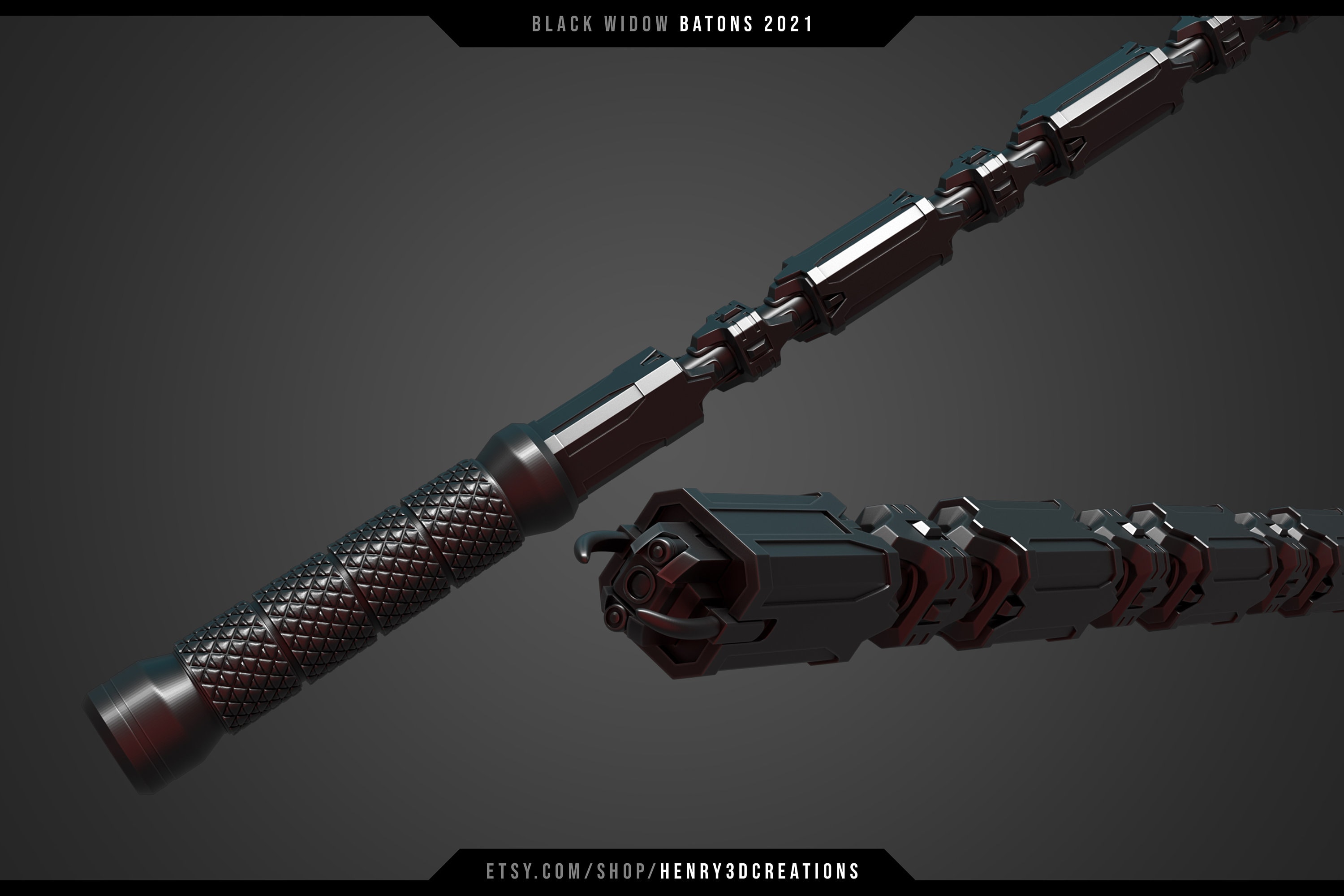3D Printable Black Widow Batons 2021 Movie. Very Accurate - Etsy UK