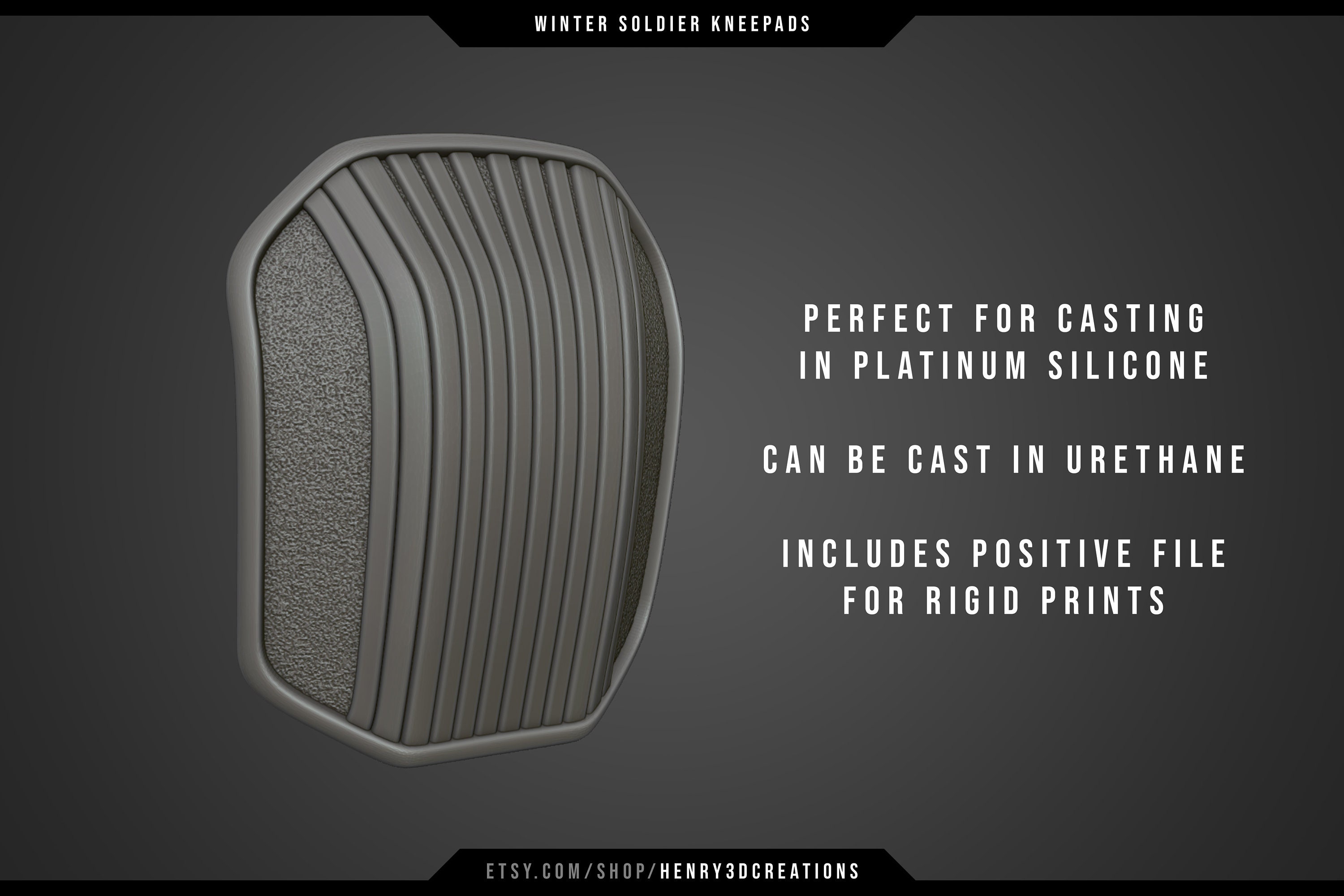 3D Printable Winter Soldier Kneepads. Includes Printable Molds! STL ...